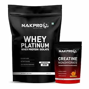 Nakpro Platinum 100% Whey Protein Isolate, 1 Kg Unflavoured with 100g ...