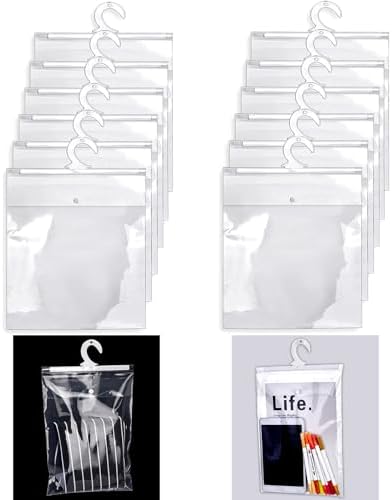 Amazon.com: Hanging Storage Bags,Large Hook Hang-Up Clear Plastic Bags ...