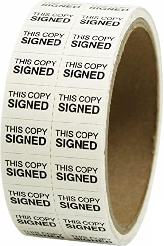 Amazon.com : "This Copy Signed" In-Store Use White Labels - 3/4" x 1/2 ...
