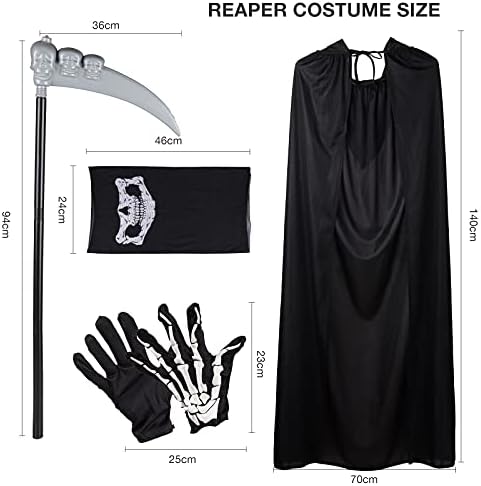 Herefun Sensenmann Kostüm, Halloween Kostüm Sensenmann mit Sense ...