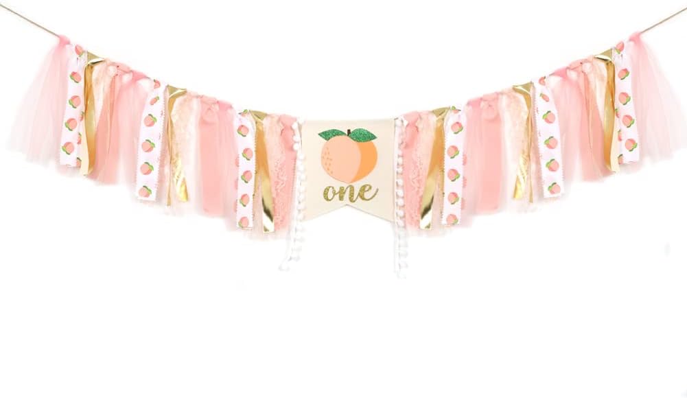 Amazon.com: Wonmelody One Sweet Peach Birthday Decorations Peach Photo ...