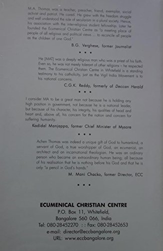 Buy Ecumenical Christian Centre, M.A.THOMAS THE QUEST AND LEGACY, A ...