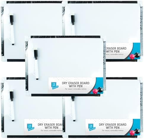 5 x Mini Whiteboards Dry Wipe Magnetic A4 Small Double Sided White ...
