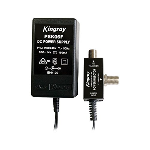Kingray PSK06F 14V DC 150mA Plug Pack Injector with F-Type Female ...