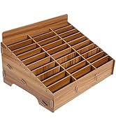 Operitacx 30-Grid Wooden Cell Phone Storage Box, Classroom Desktop ...