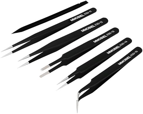 MMOBIEL 5x Industrie Präzision ESD Pinzetten Antistatisch Edelstahl für ...
