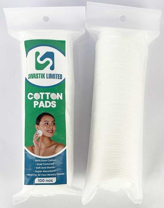 Pure Cotton Wool Pads 4 x 100 Non-Fleecing No Shed Swastik Limited's ...