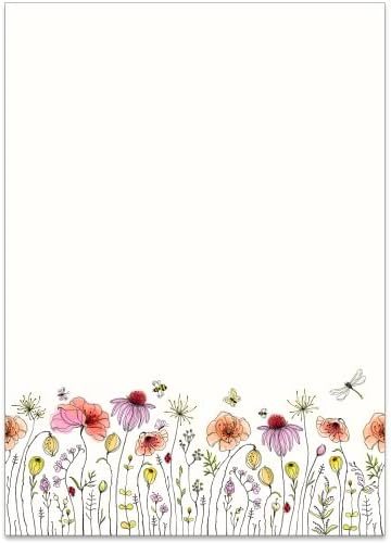 36 Sheets of Old Looking/Vintage Wildflower Design Writing or Printing ...