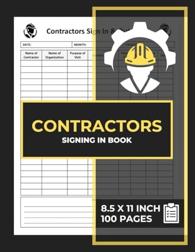 Contractors Signing In Book: Construction Site Logbook | Job Site ...