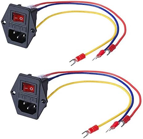 YIXISI AC 10A 250V Power Rocker Switch IEC320 C14, 3-Pin Power Socket ...