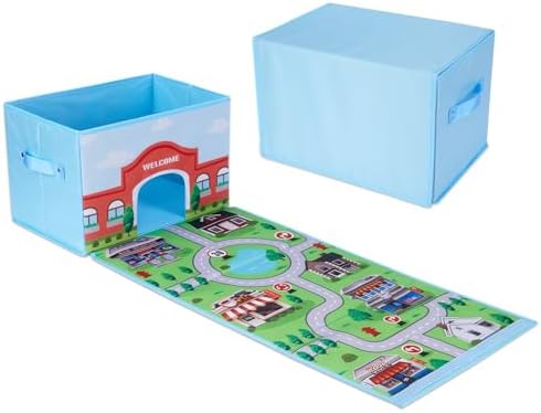 Amazon.com: SAM AND MABEL Toy Car Storage and Garage with Play Mat ...