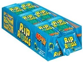 Amazon.com : Sour Rips Roll Blue Raspberry Flavor (24 count) : Candy ...