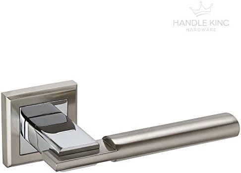 Square Duo Finish Chrome Door Handles on Rose H750062D - from Handle ...