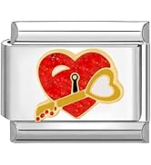 Quiges Special 9mm Italian Style Charm Link Module Stainless Steel Blue ...