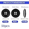Amazon.com: 50 PCS Large Buttons Resin Sewing Buttons Round Buttons ...