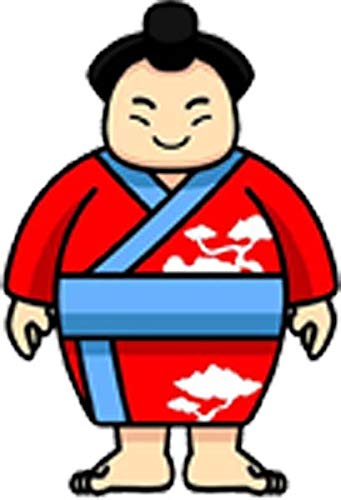 Buy Simple Japanese Sumo Wrestler Cartoon Emoji Vinyl Sticker (4" Tall ...