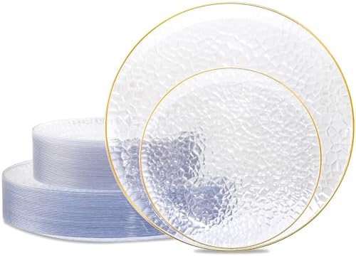 Amazon.com: PLASTICPRO 64 Piece Combo Plastic Dinner Plates Disposable ...