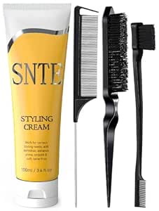 Amazon.com: Slick Back Hair Brush & Styling Cream, Non-greasy Hair ...