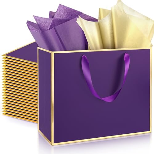 Amazon.com: OccasionALL 7.5x3.5x9 12 Pack Medium Silver Gift Bags with ...