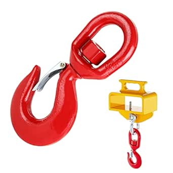 ACXFOND 5 Ton Swivel Lifting Hook Heavy Duty Locking Swivel Hook 3/4" Crane Hook with Latch ...