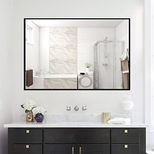 Amazon.com: SILD 40 X 30 Inch Rectangular Wall Mirror,Black Aluminum ...