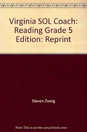 Virginia SOL Coach: Reading Grade 5: Steven Zweig: 9781598230895 ...