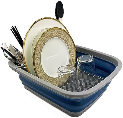 SAMMART - 8 Litres Collapsible Dish Drainer - Foldable Drying Rack ...