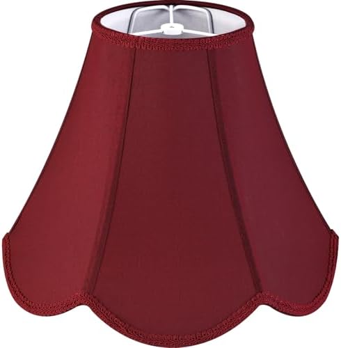 GO&SO Burgundy Scalloped Lamp Shade Bell Lamp Shades Petal Edge Braid,6 ...