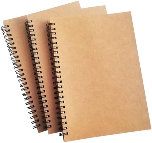 Amazon.com : Unlined Spiral Notebook, 3PCS Kraft Cover Spiral Journal ...