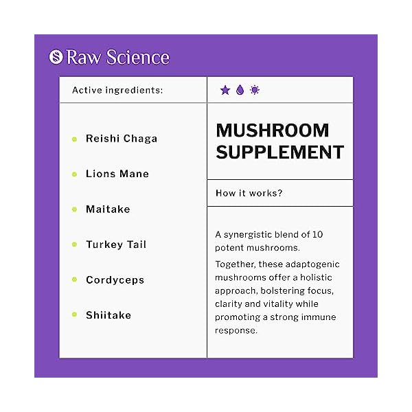 Mushroom Supplement - Shiitake Mushrooms & Lions Mane Supplement ...