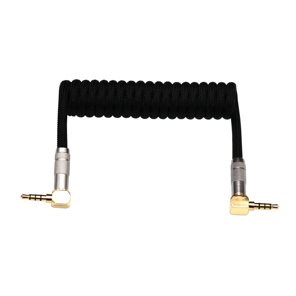 Angitu 3.5mm TRRS to TRRS Spring Coiled Cable for Split Mechanical ...