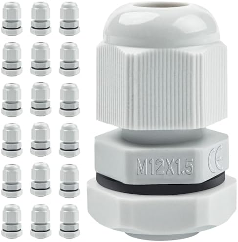 M12 Cable Glands 20Pcs - Caianwin 12mm Stuffing Glands IP68 Waterproof ...