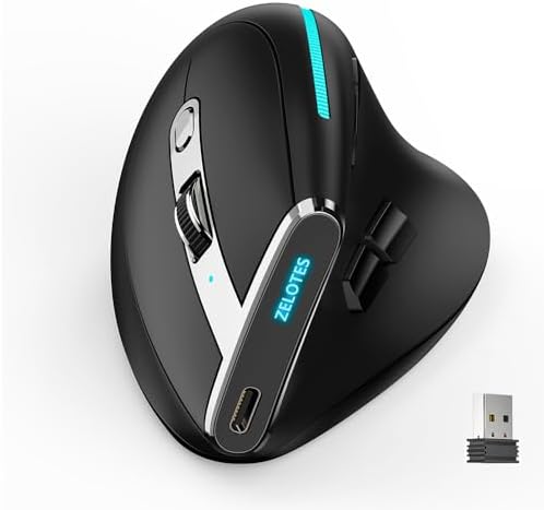TKMARS Ergonomic Vertical Mouse Right Handed Wireless Bluethooth 5.0 +2 ...