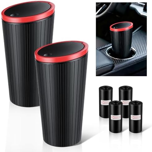 Amazon.com: SINGARO 2PCS Car Trash Can with Lid, Leakproof Mini Garbage ...