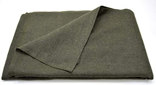 New Military Style Heavy Wool Blanket (Grey With Red Trim)(Size ...