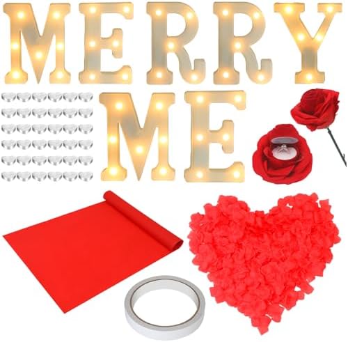 Amazon.com: Baquler Romantic Proposal Decorations Kit Large Marry Me ...