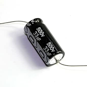 Cary 5pcs 500v 33uf 105c Long Copper Leads Axial Electrolytic Capacitor Audio Amps : Amazon.in ...