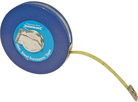 Silverline MT44 Steel Surveyors Tape 50m / 165 ft x 13 mm : Amazon.co ...
