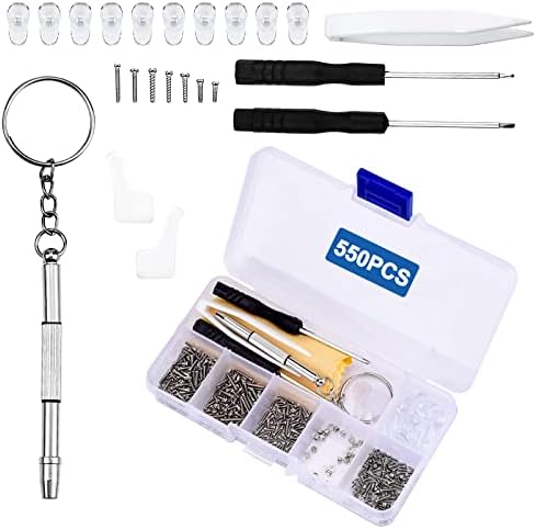 Foxbown Glasses Repair Tool Kit, 500 Pcs Spectacles Repair Screws with ...