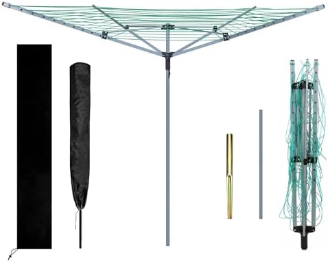 BONAFIDE 4 Arm Rotary Washing Line, Outdoor Laundry Washing Line, Heavy ...