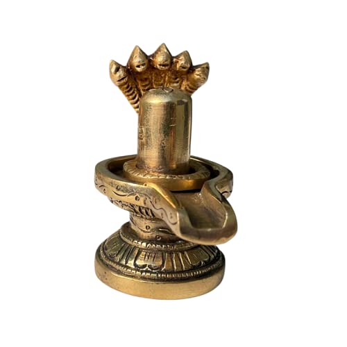 Buy POOJAKRO.COM Brass Shivling with Snake Shiv Lingam Statue Snake ...