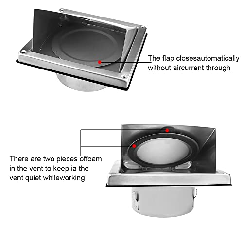 LbsAMP Cowled External Square Air Vent Cover 100mm Anti Insect ...