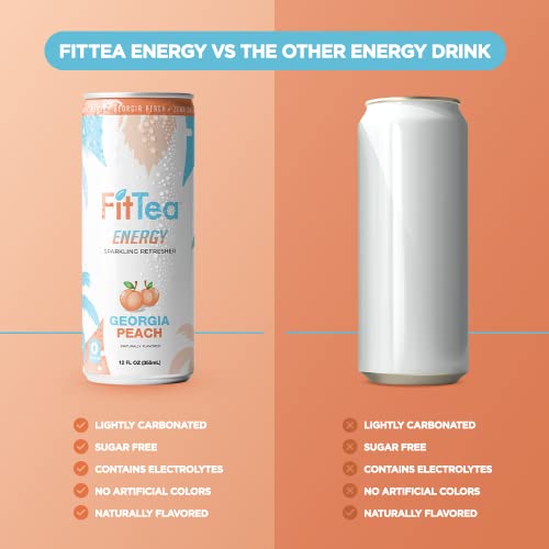 FitTea Healthy Energy Drink 12 Fl Oz - Georgia Peach Pre Workout ...