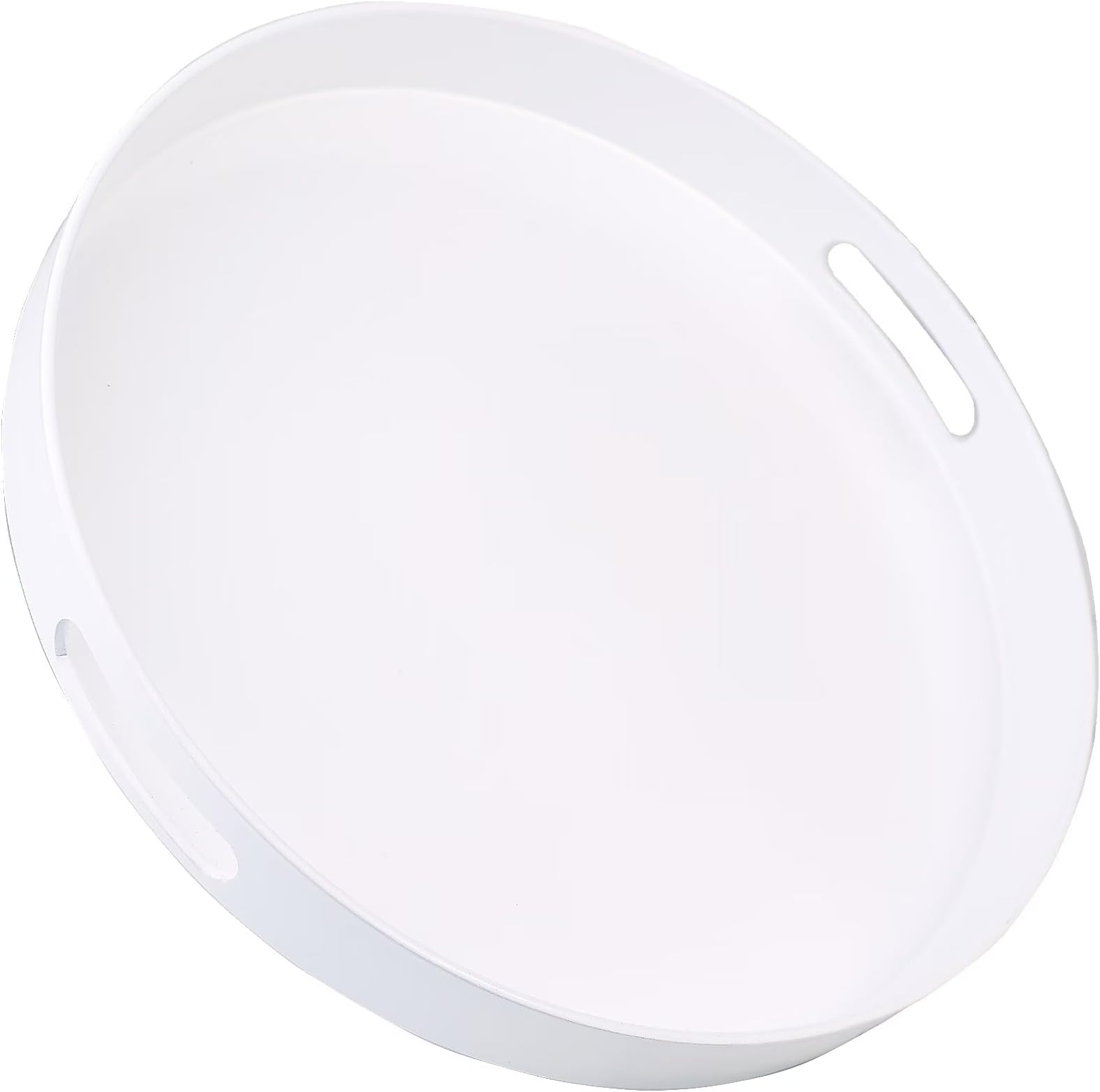Amazon.com: Saedy White Plastic Fast Food Trays, Round Serving Trays(4 ...