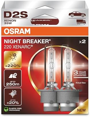 Amazon.com: OSRAM Xenarc Night Breaker 220, D2S, 220% More Brightness ...