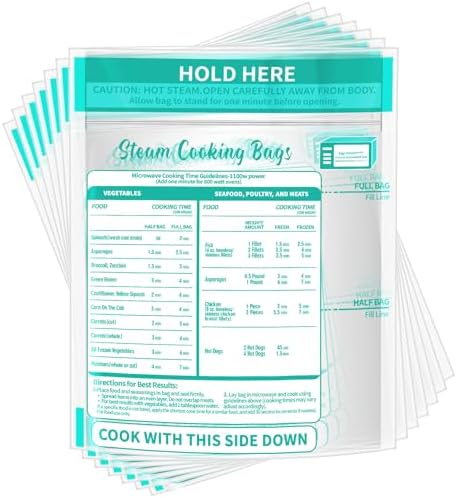 Amazon.com: Resurhang 100 Pack Zipper Microwave Steam Bags Reusable ...