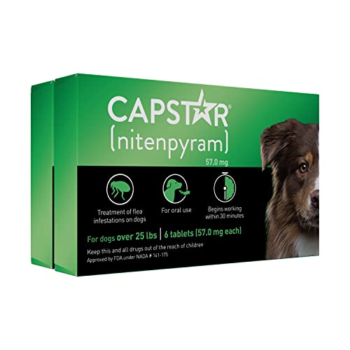 Capstar (nitenpyram) For Dogs, Fast-Acting Oral Flea Treatment For Dogs ...