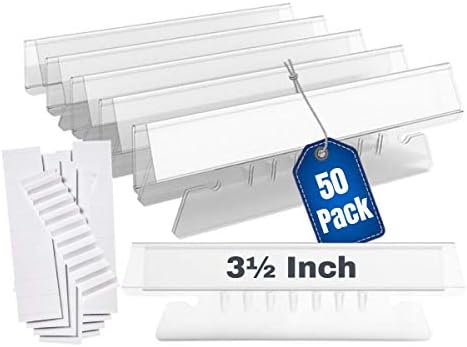1InTheOffice Clear Hanging Folder Tabs, and Inserts 3-1/2" x 5/8", 50 ...
