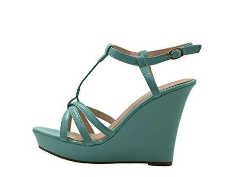 Buy Fuel Vogue Turquoise Open Toe Wedges at Amazon.in