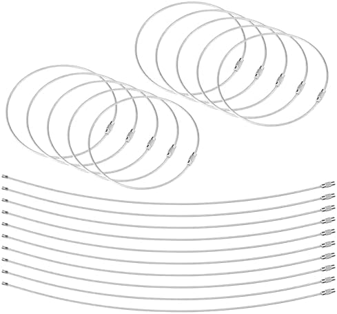 Amazon.com: 10 Inch Wire Keychain Cable,Large Stainless Steel Key Ring ...